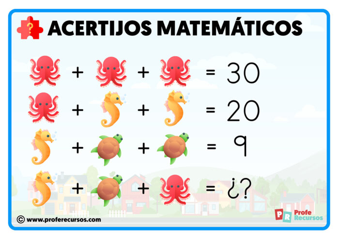 Acertijos matematicos faciles Acertijos matematicos faciles