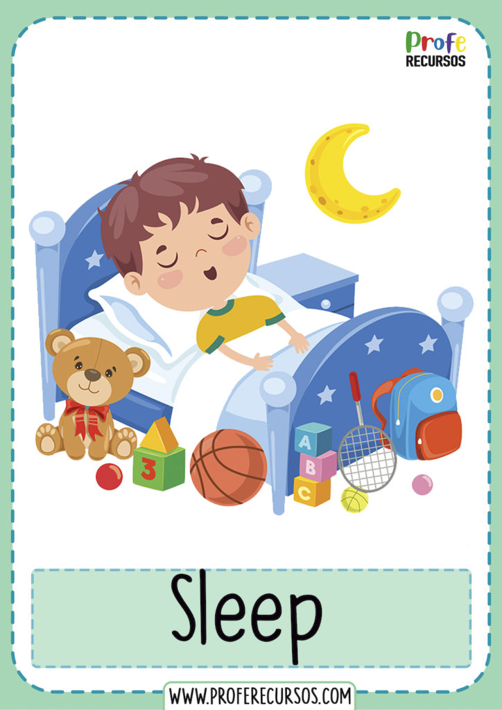 Action verbs flashcards for kids Present Tense ESL