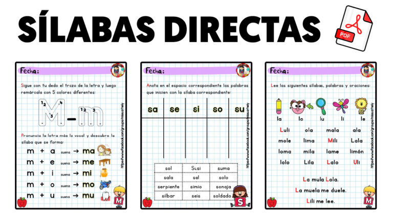 Actividades de Silabas Directas | CUADERNILLO para IMPRIRMIR