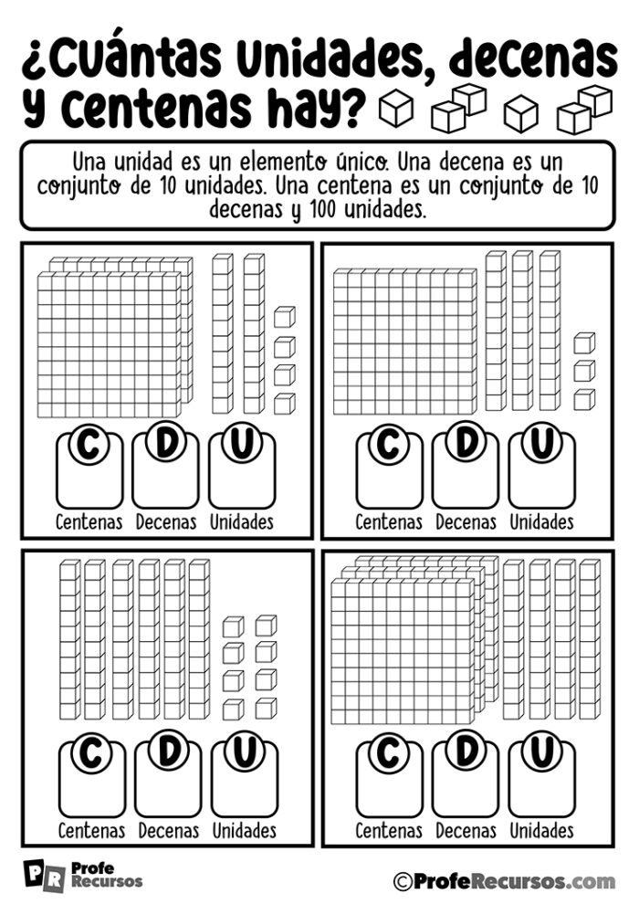 Actividades unidades decenas y centenas Actividades unidades decenas y centenas
