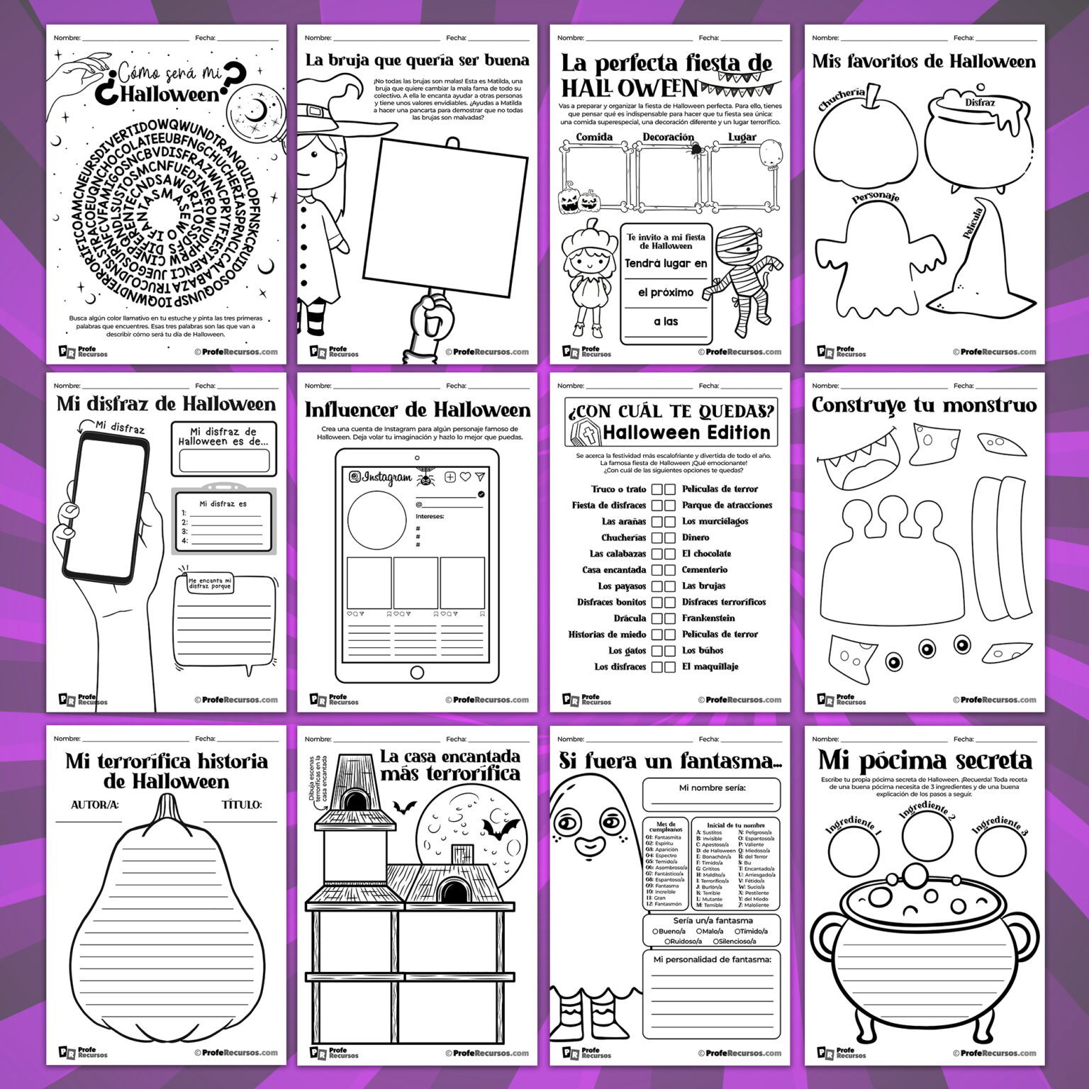 Pack de Actividades de Halloween | ¡Fichas listas para Imprimir!