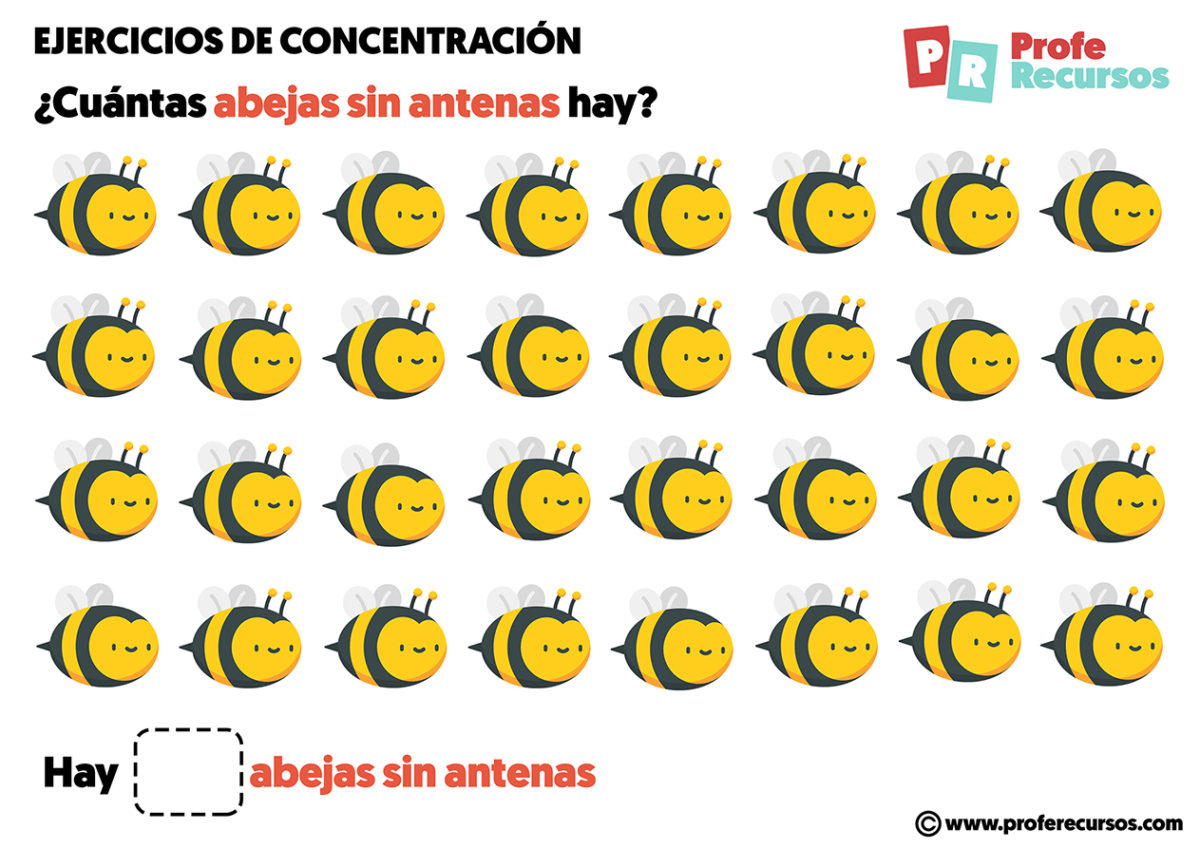 Ejercicios de Concentración para Niños | Fichas de Atención