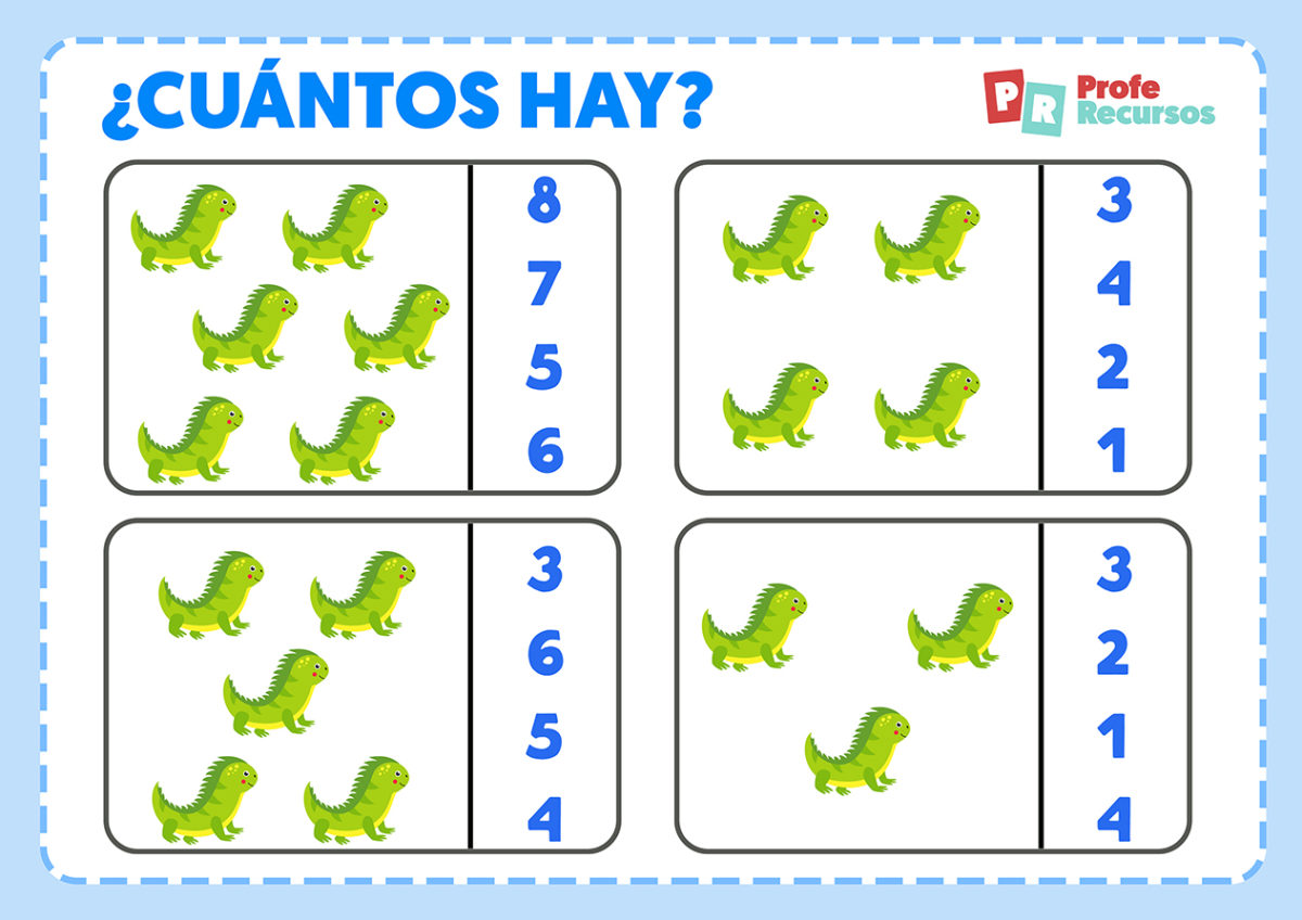 Fichas para Aprender a Contar | Ejercicios de Conteo para Niños