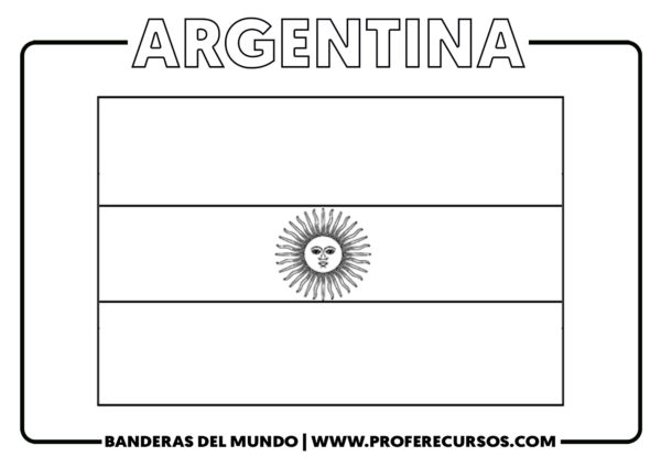 Bandera de argentina para colorear