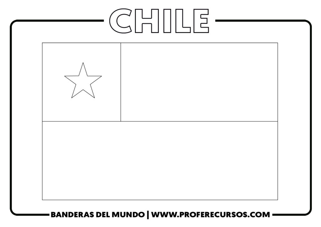 Bandera de chile para colorear Bandera de chile para colorear