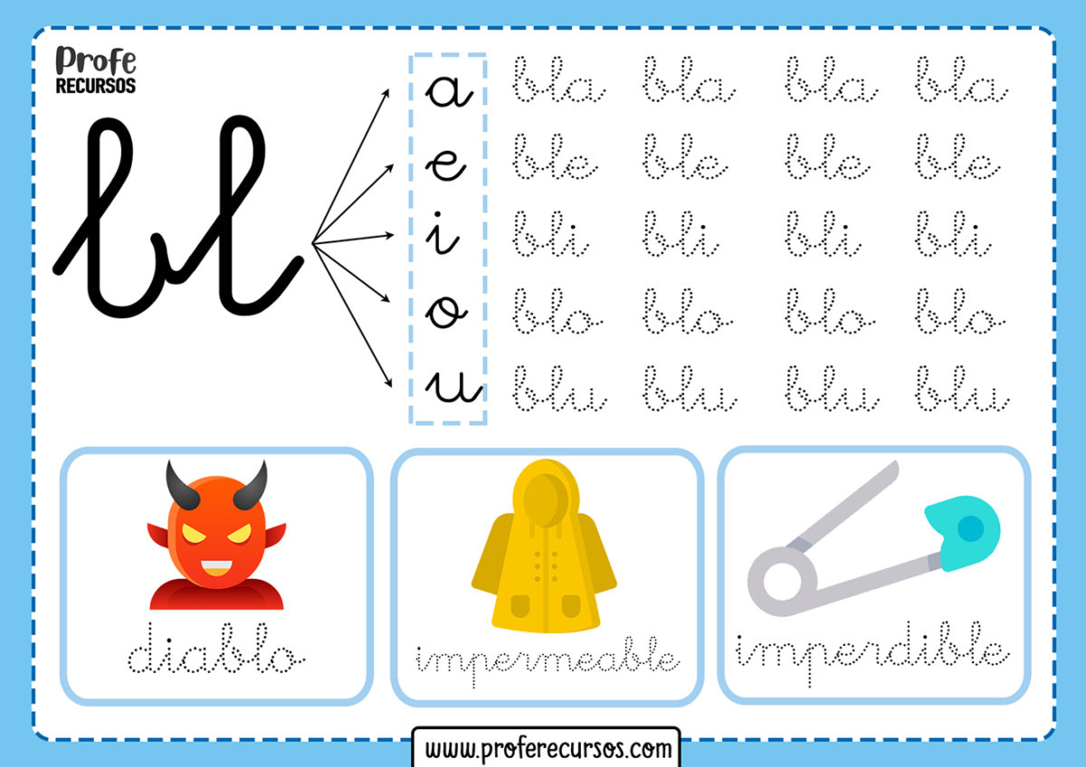 SÍLABAS TRABADAS (Bl) Bla ble bli blo blu | Palabras con Bl