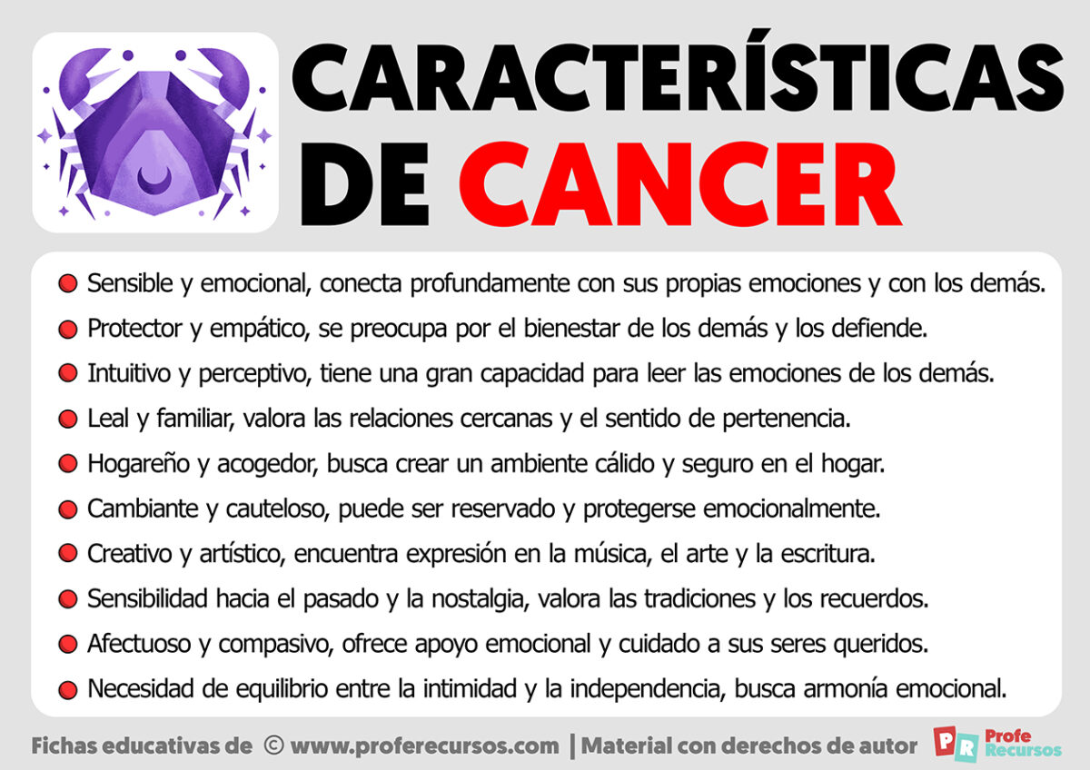 Características del Signo Cancer