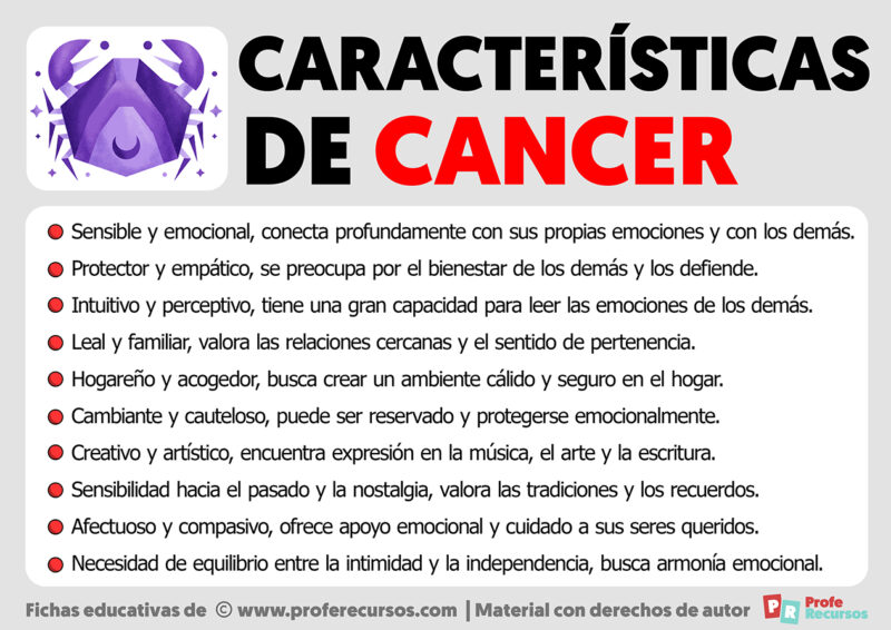 Características del Signo Cancer