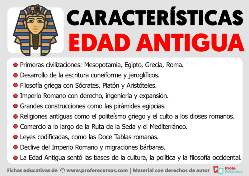 Características de la Edad Antigua