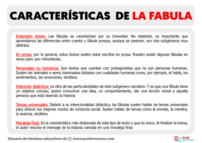 Características de la Fábula