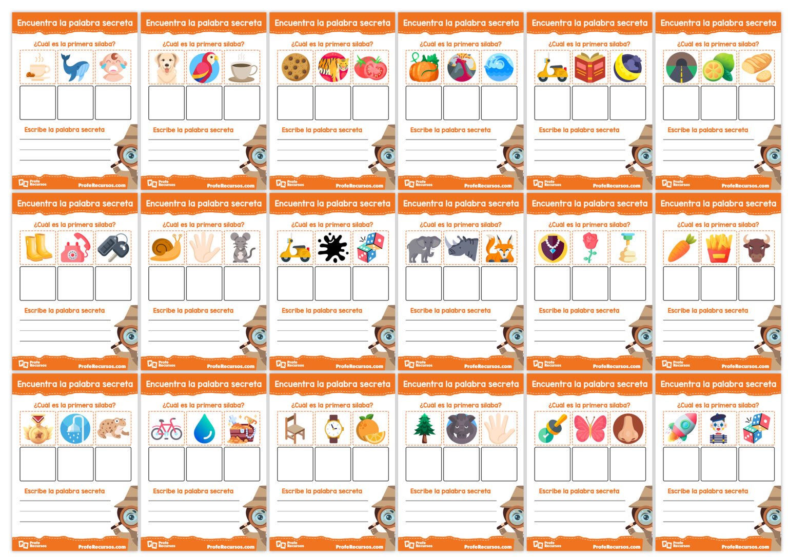 Actividades de Conciencia Fonológica →【 PDF Imprimible