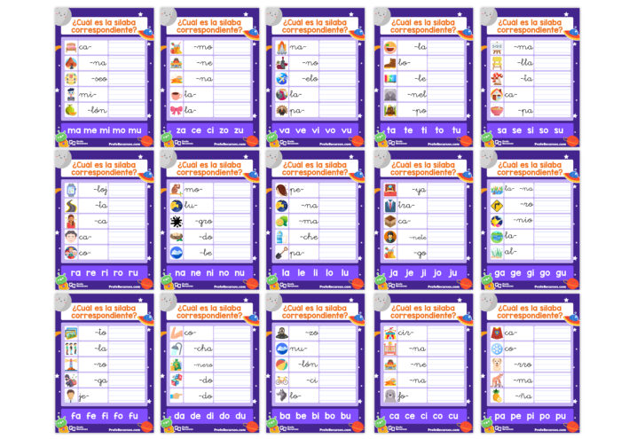 Ejercicios de Sílabas | "¿Qué Sílaba Falta?" | Conciencia Silábica