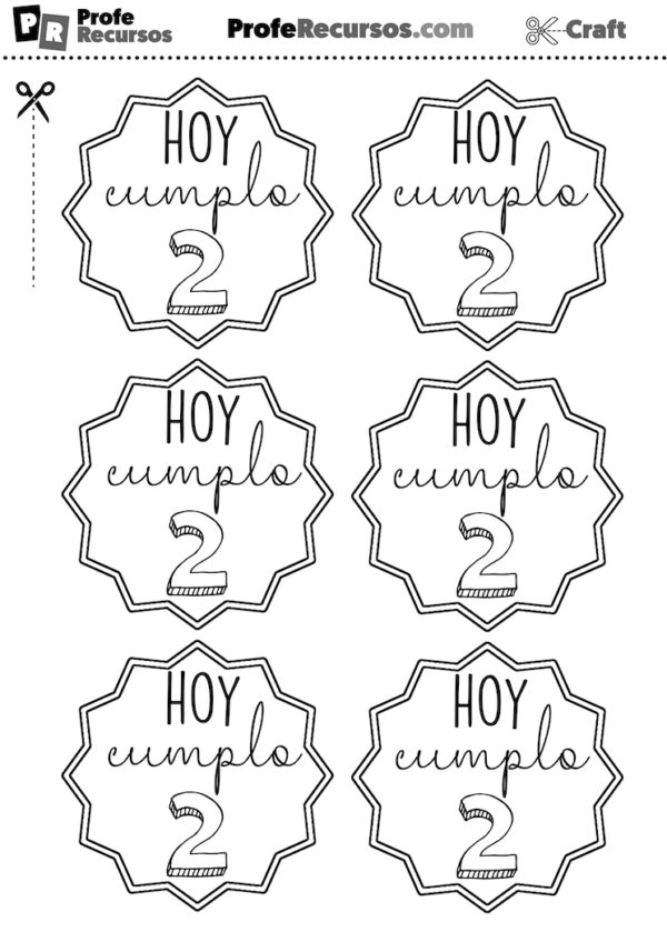 Corona de Cumpleaños para Niños para Colorear y con la Edad