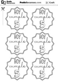 Corona de Cumpleaños para Niños para Colorear y con la Edad