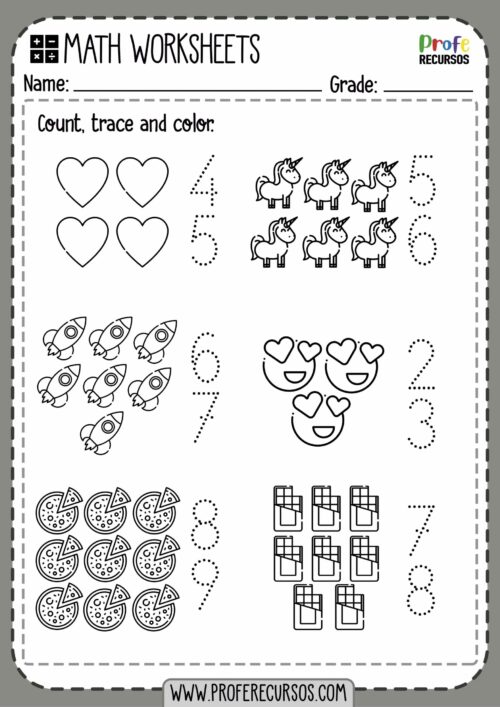 Free Printable Counting Worksheets for Kindergarten