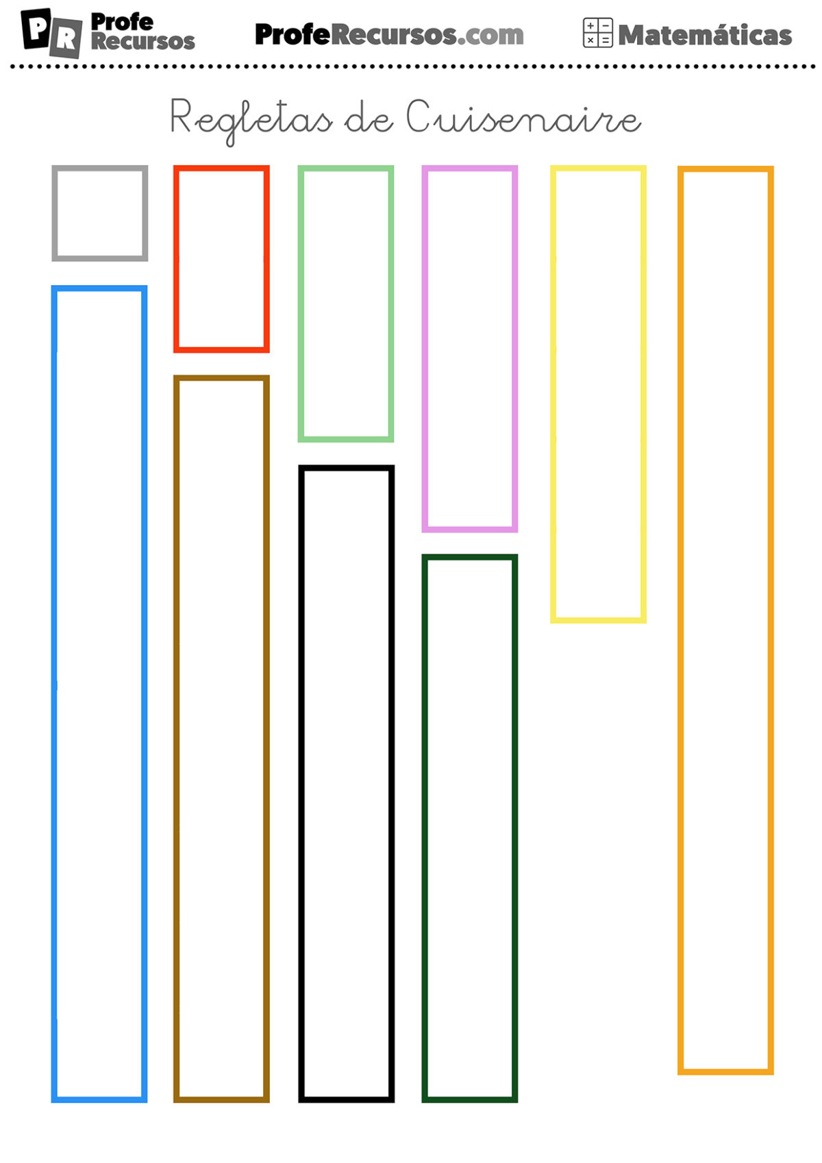 Regletas de Cuisenaire Recurso Manipulativo de Matemáticas