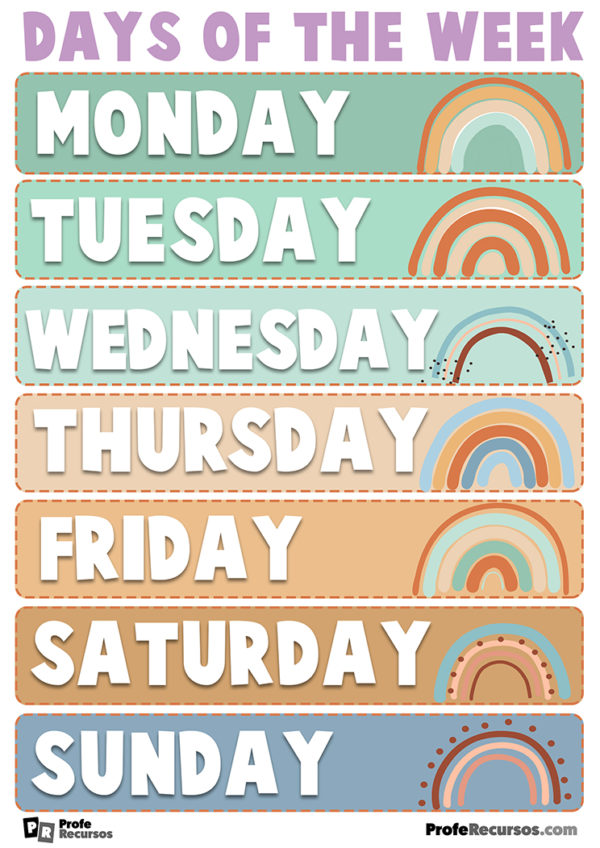 Days of the week | Días de la Semana en Inglés