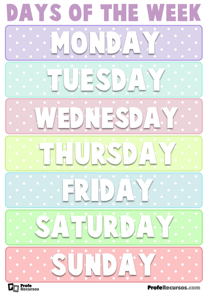 Días de la Semana en Inglés | Days of The week