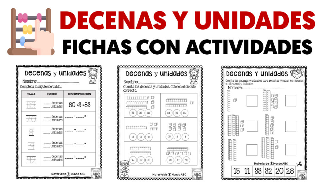 Actividades de Decenas y Unidades | FICHAS para IMPRIMIR