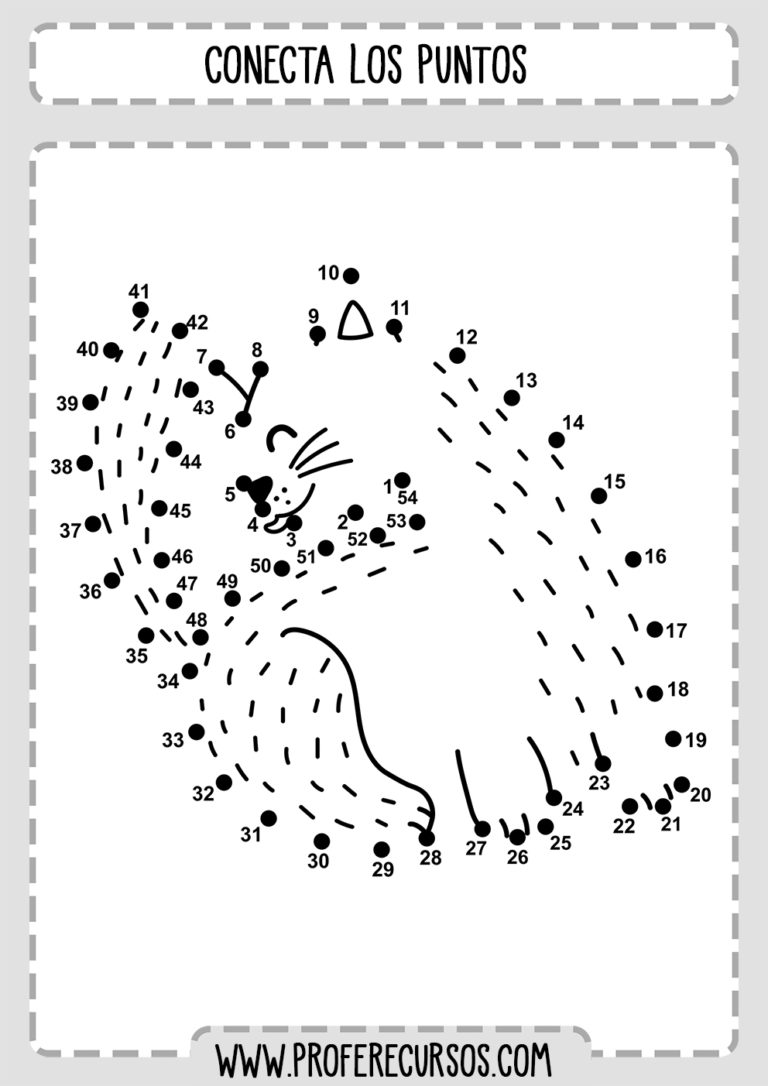 Dibujos para conectar puntos y números (Para imprimir)