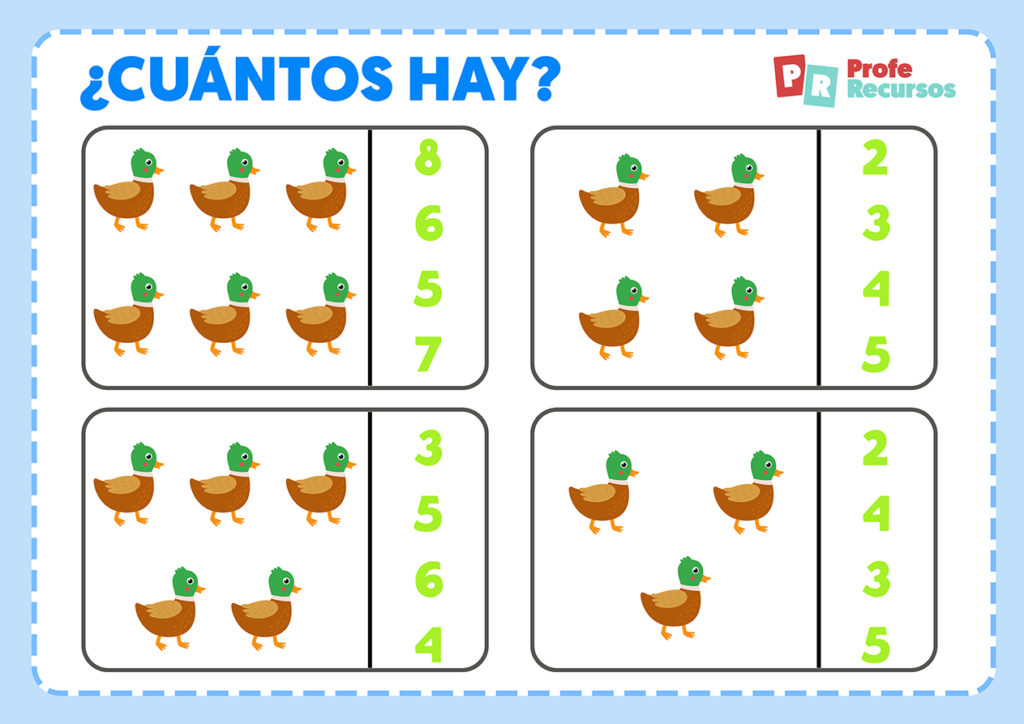 Fichas para Aprender a Contar | Ejercicios de Conteo para Niños