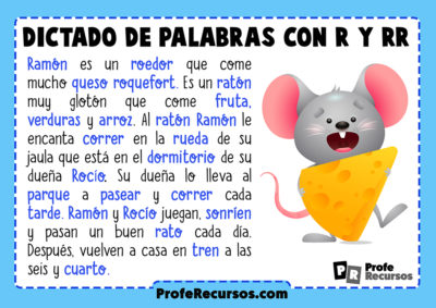 Dictados Cortos con R y RR para niños de Primaria