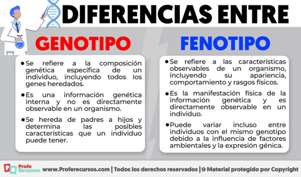 Diferencias entre Genotipo y Fenotipo