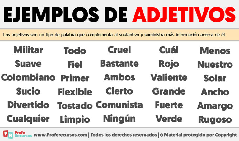 Ejemplos de Adjetivos
