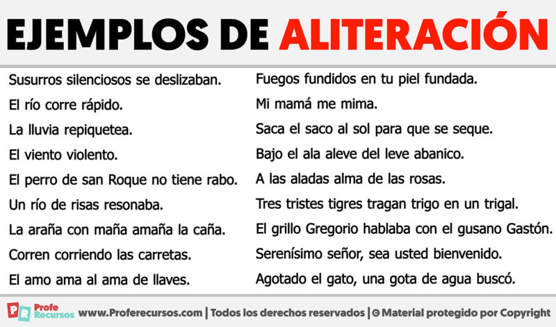Ejemplos de Aliteración