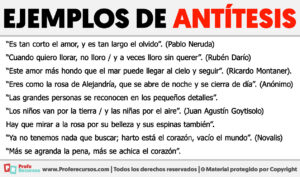 Ejemplos de Antítesis