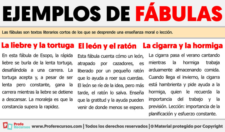 Ejemplos de Fábulas