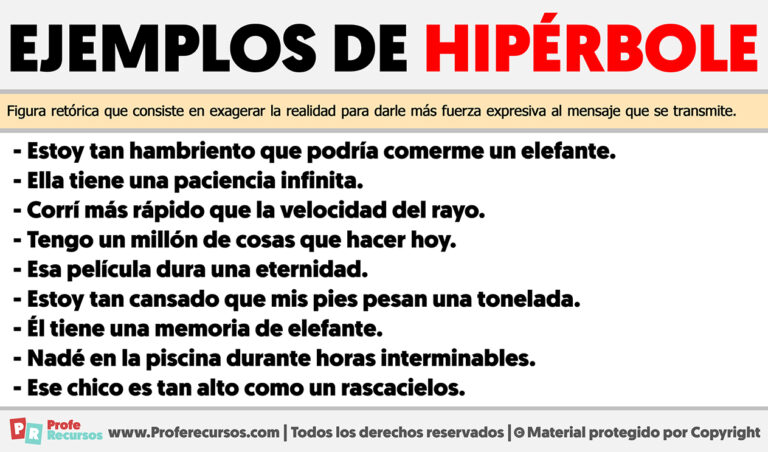 Ejemplos de Hipérboles