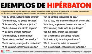 Ejemplos de Hipérbaton