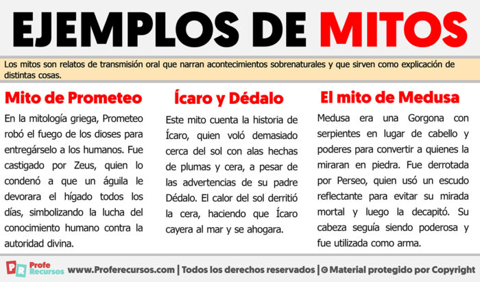 Ejemplos de Mitos