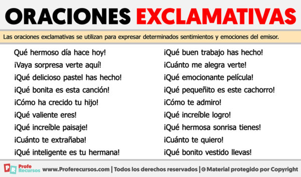 Ejemplos de Oraciones Exclamativas