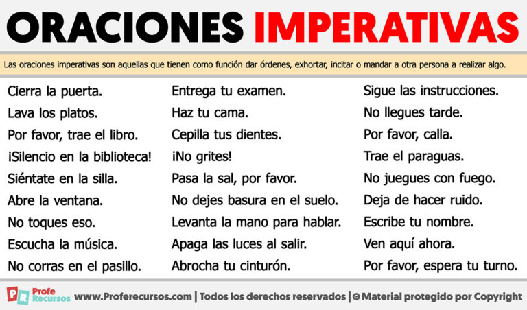 Ejemplos de Oraciones Imperativas