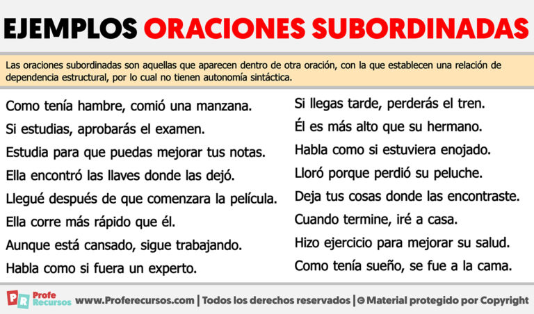 Ejemplos de Oraciones Subordinadas
