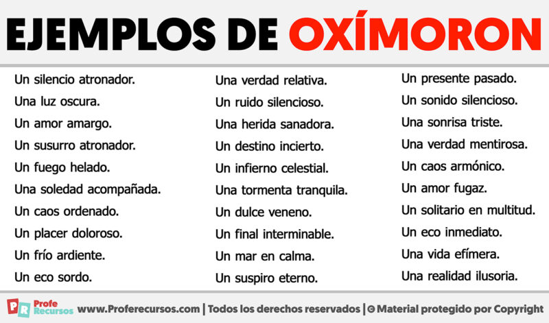 Ejemplos de Oxímoron