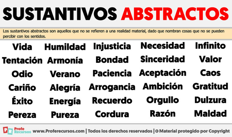 Ejemplos de Sustantivos Abstractos