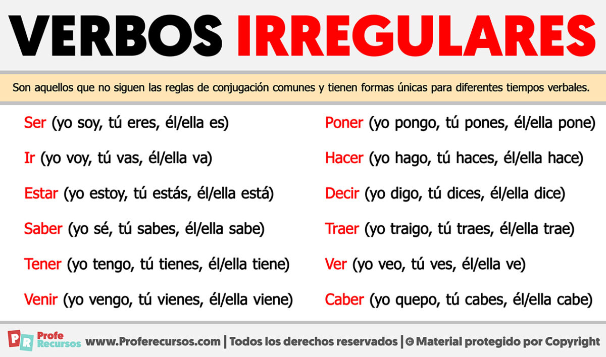 Ejemplos de Verbos Irregulares