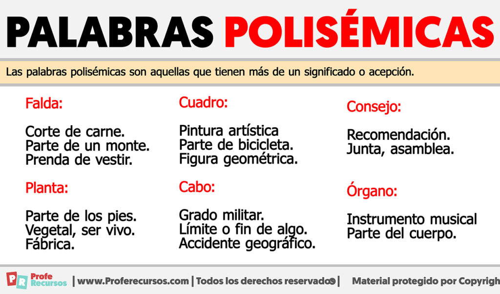 Ejemplos de Palabras Polisémicas