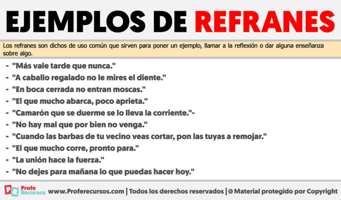 Ejemplos de Refranes