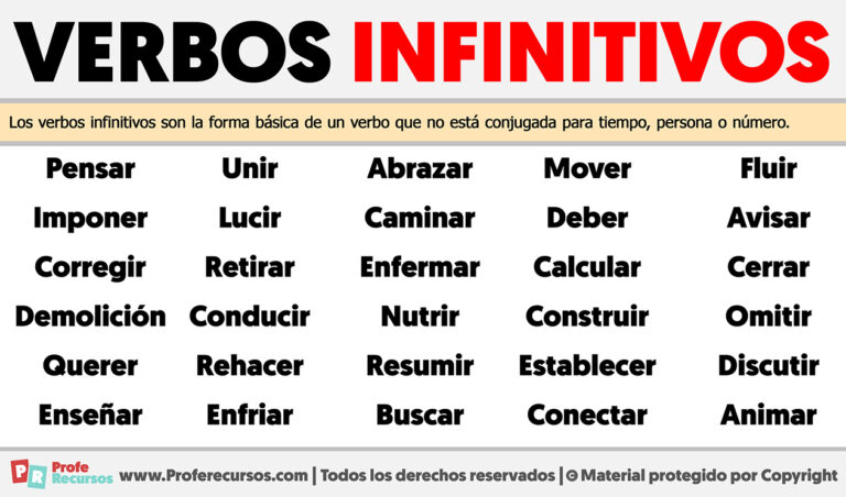 Ejemplos de Verbos Infinitivos