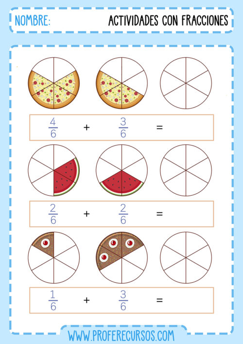 Actividades con Fracciones Para Niños (Para Primaria)