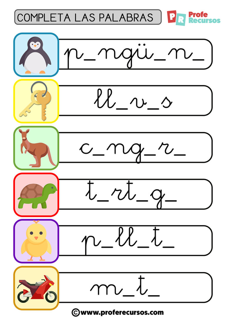 Ejercicios de vocales y consonantes