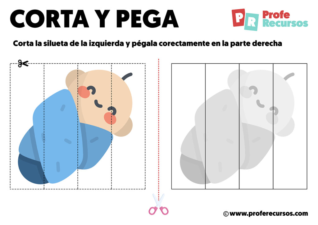 Ejercicios de Recortar y Pegar | Actividades con Tijeras