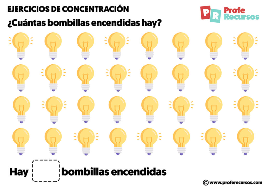 Ejercicios de Concentración para Niños | Fichas de Atención