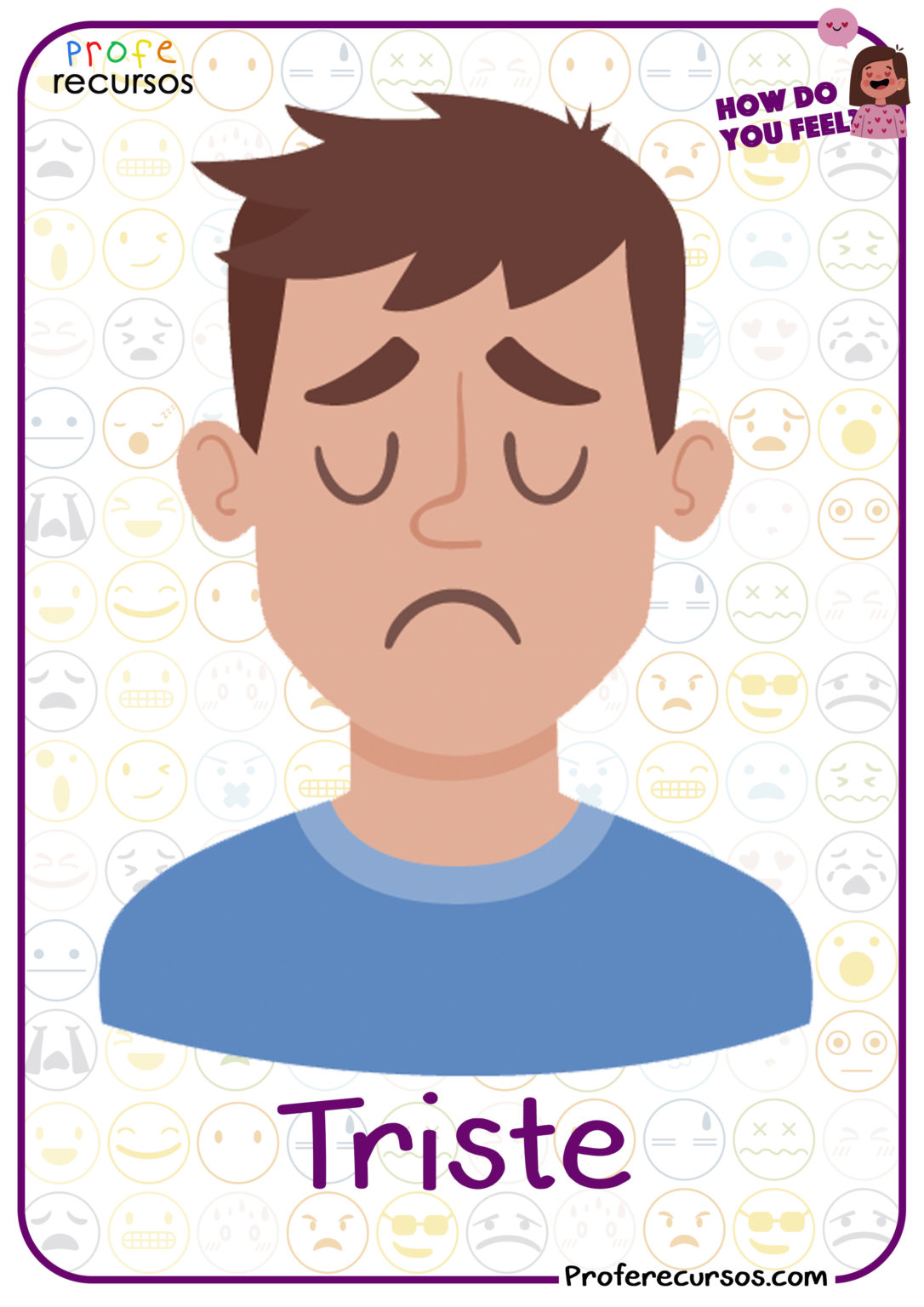 Tarjetas de vocabulario-Flashcards: Emociones-Feelings