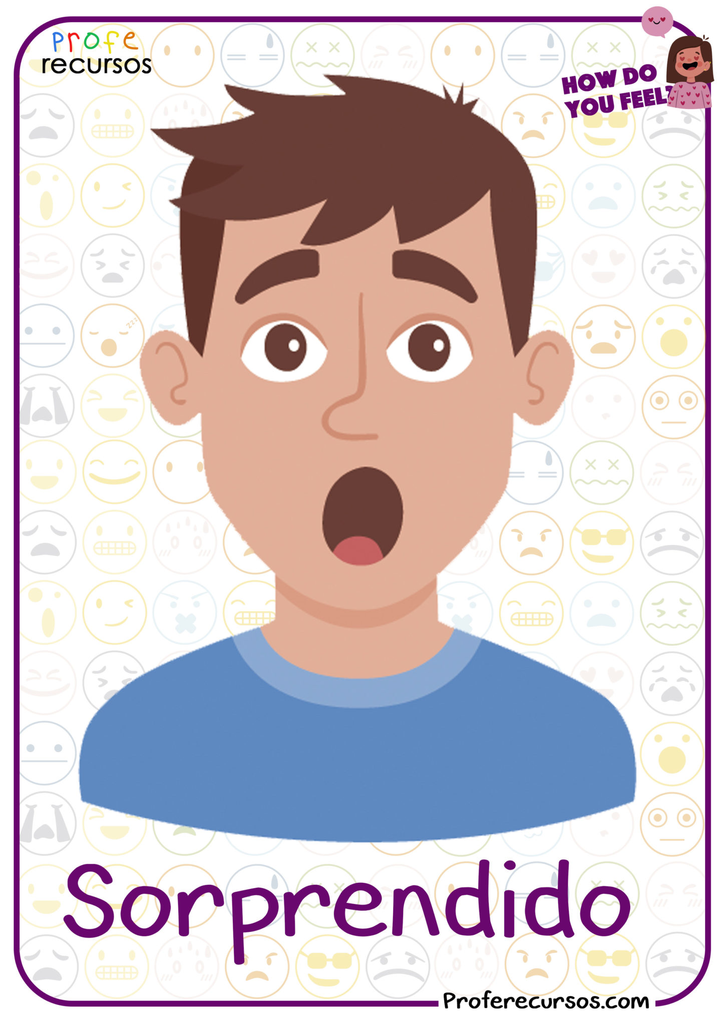 Tarjetas de vocabulario-Flashcards: Emociones-Feelings