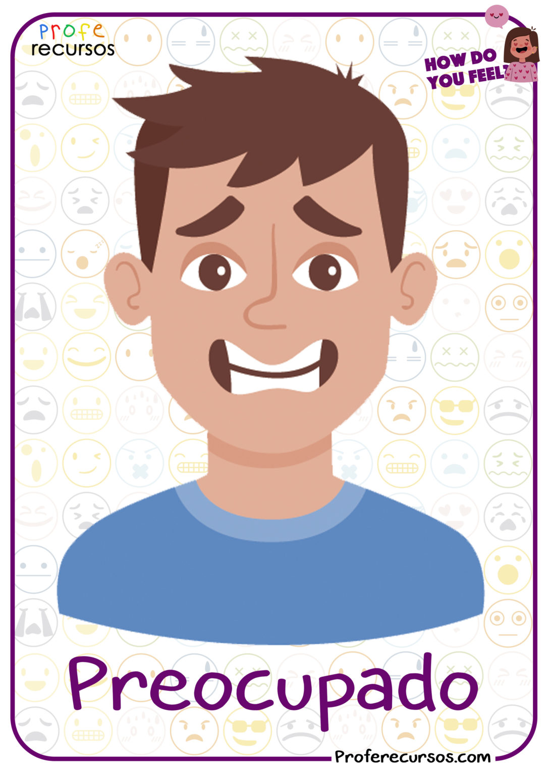 Tarjetas de vocabulario-Flashcards: Emociones-Feelings